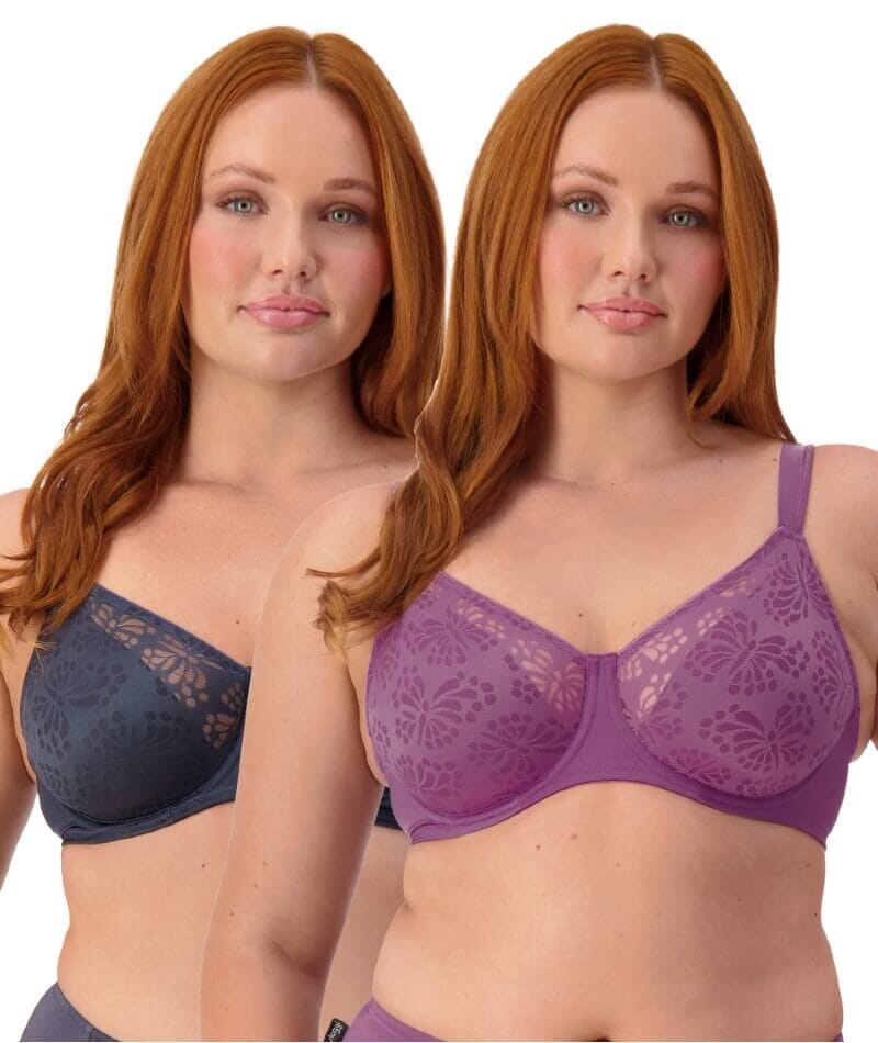 Triumph Lacy Minimizer 2 Pack Bra - Nuit/Amethyst – Big Girls Don't Cry (Anymore)