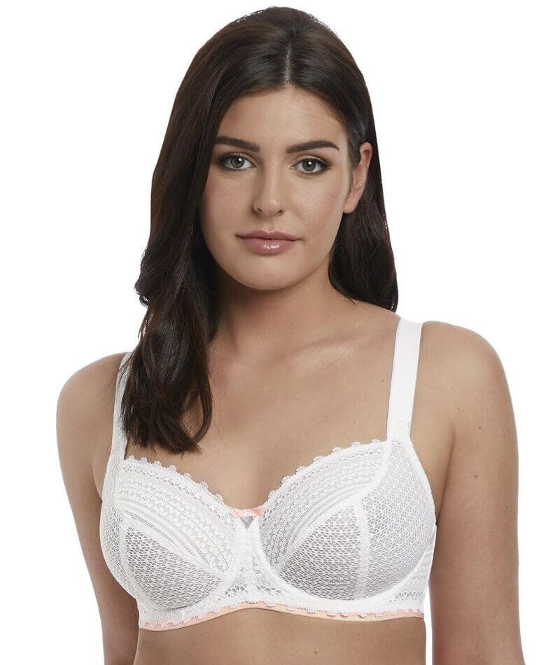 Freya Daisy Lace Underwire Balcony K Cup Bra - White – Big Girls Don't Cry (Anymore)