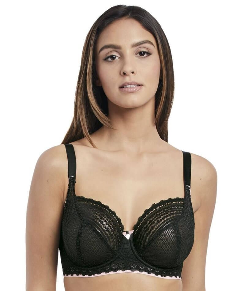Freya Daisy Lace Underwire Balcony K Cup Bra - Noir – Big Girls Don't Cry (Anymore)